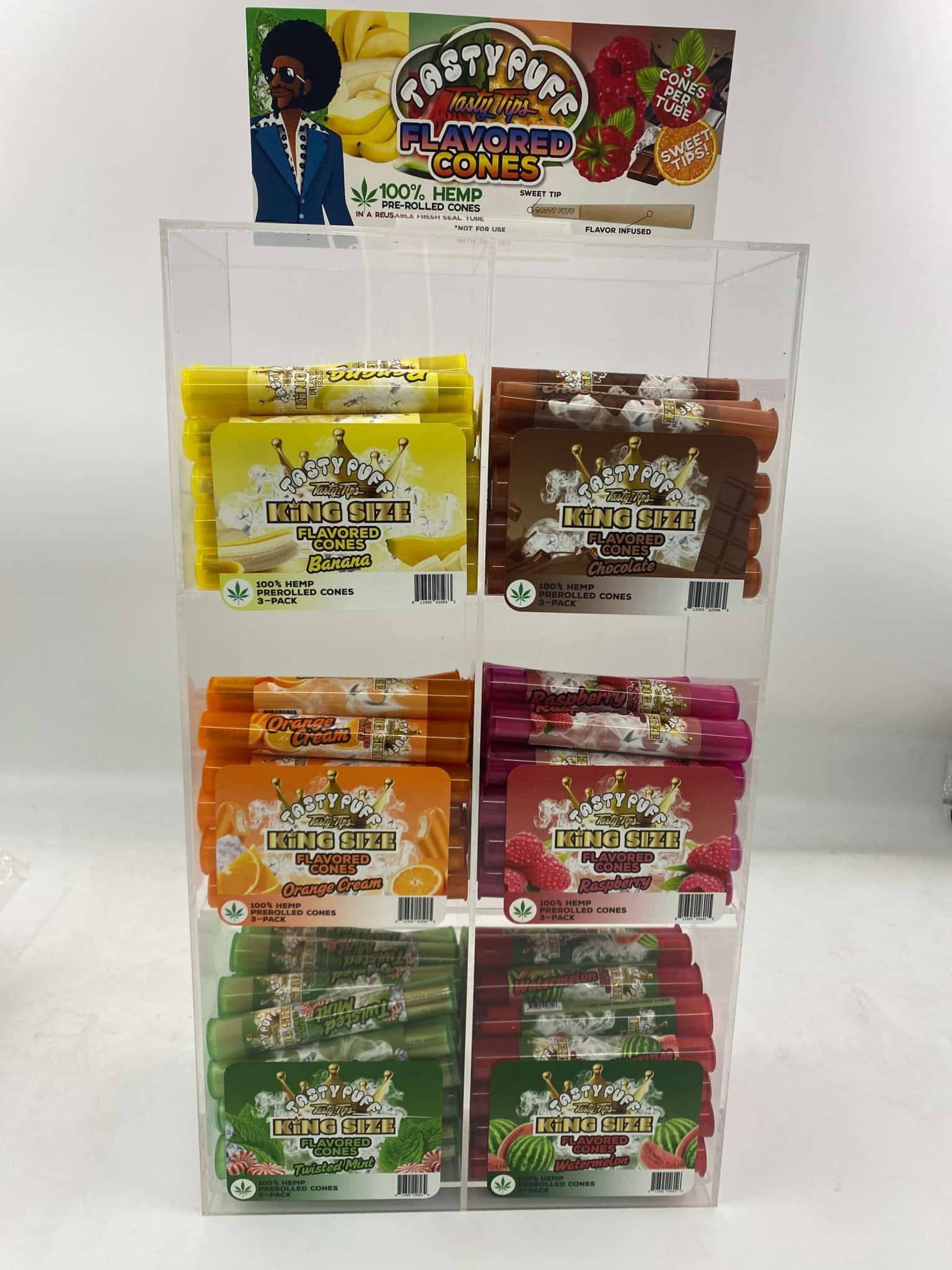TASTY PUFF TASTY TIPS KING SIZE FLAVORED CONE DISPLAY #2 | BG Sales