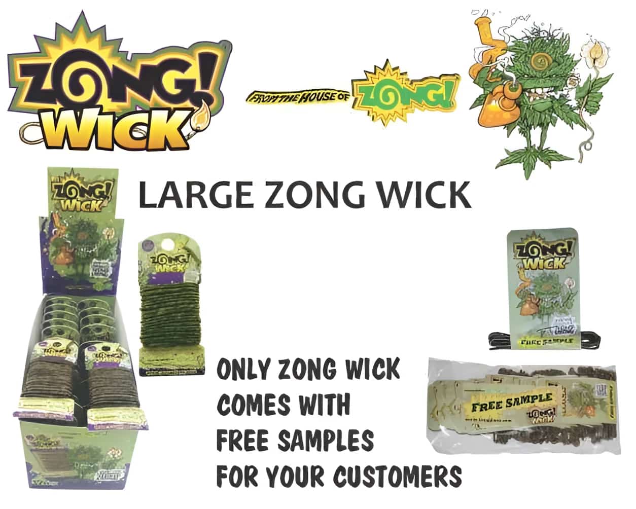 Zong Wick Large 17' Hemp Wick 24ct Display | BG Sales