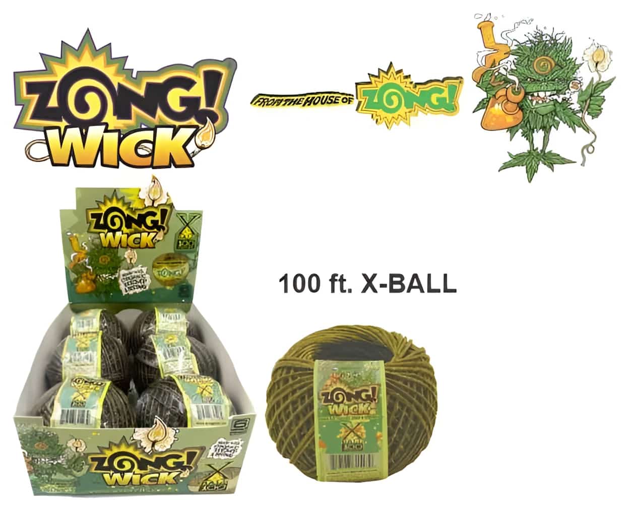Zong Wick X Ball 100' Hemp Wick Spool 6ct Display | BG Sales