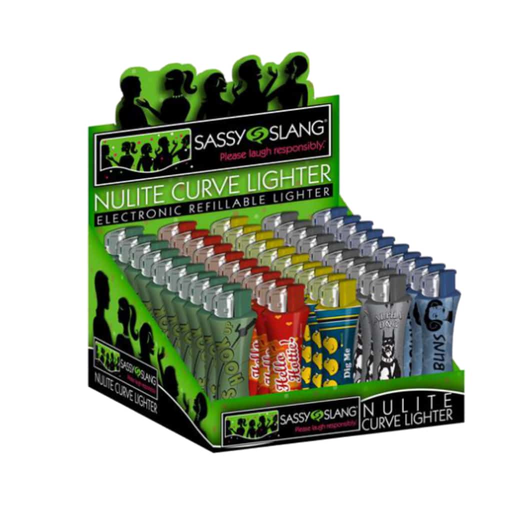 Sassy Slang Curve Lighters - 50ct | BG Sales